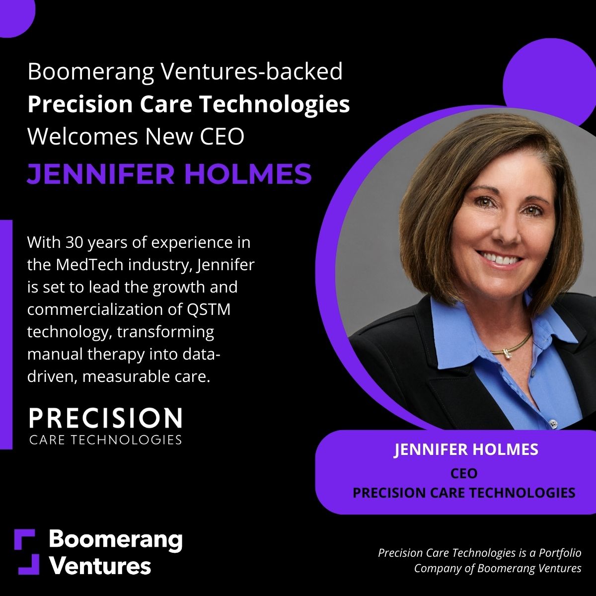 Boomerang Ventures-Backed Precision Care Technologies Welcomes Jennifer ...